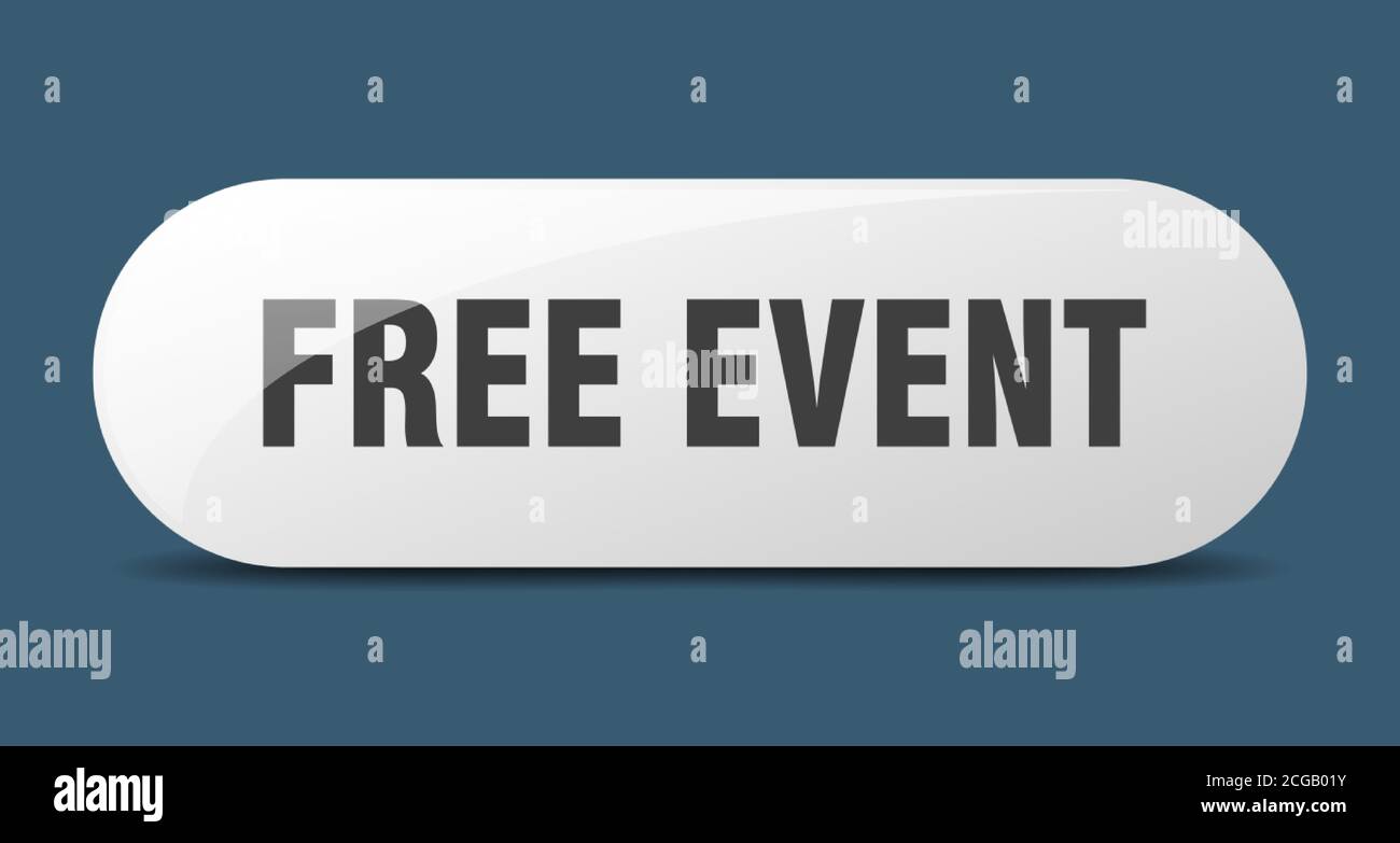 free event button. rounded glass sign. sticker. banner Stock Vector ...