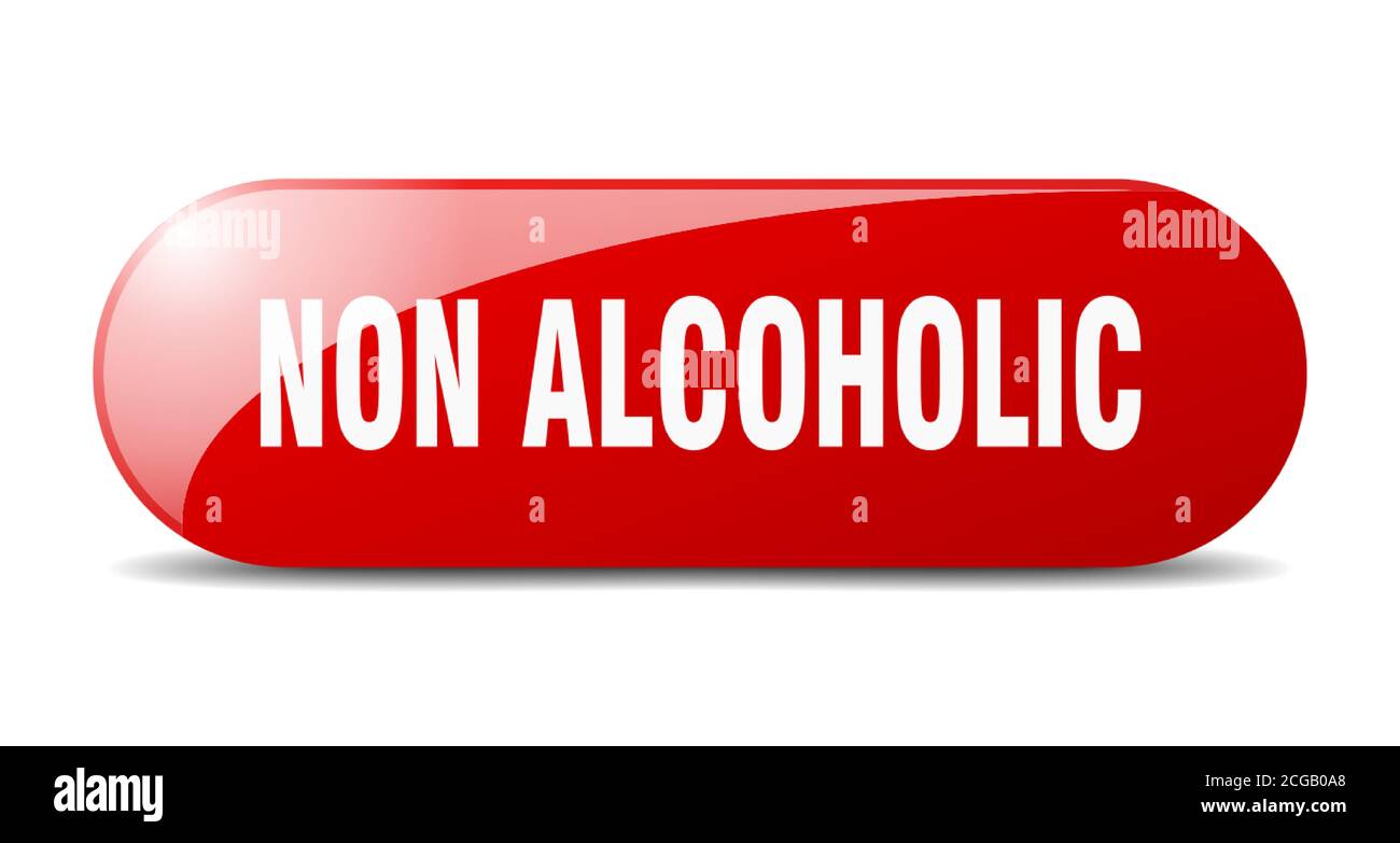 non alcoholic button. rounded glass sign. sticker. banner Stock Vector ...