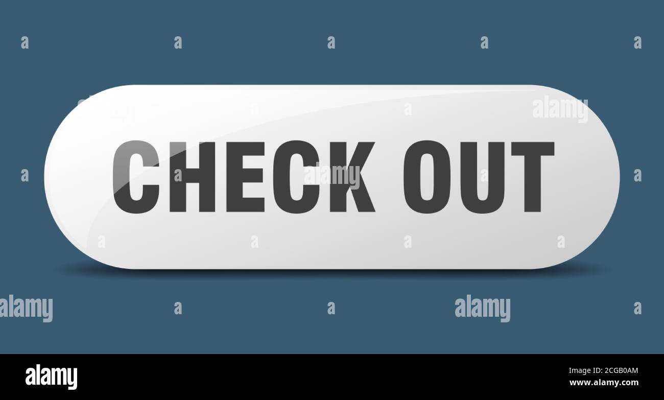 check out button. rounded glass sign. sticker. banner Stock Vector ...