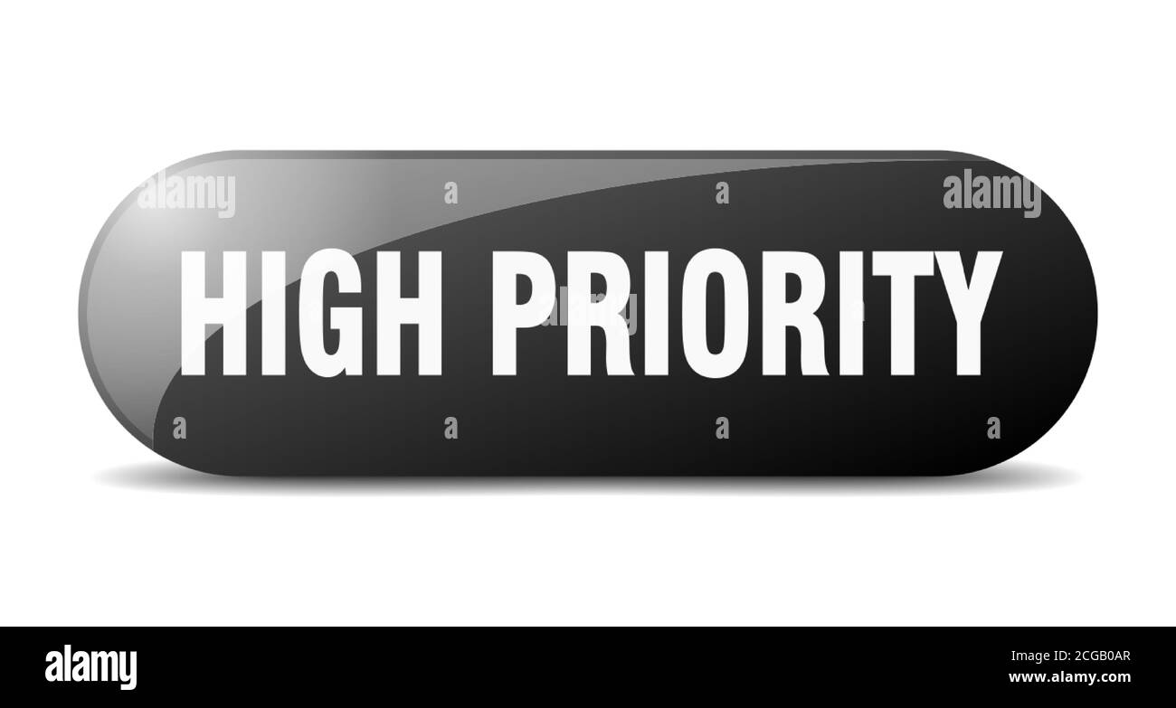 high priority button. rounded glass sign. sticker. banner Stock Vector ...