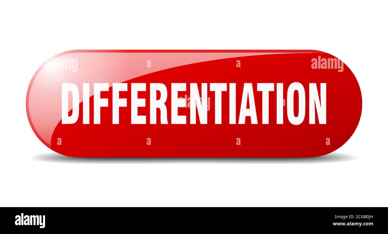 differentiation button. rounded glass sign. sticker. banner Stock ...