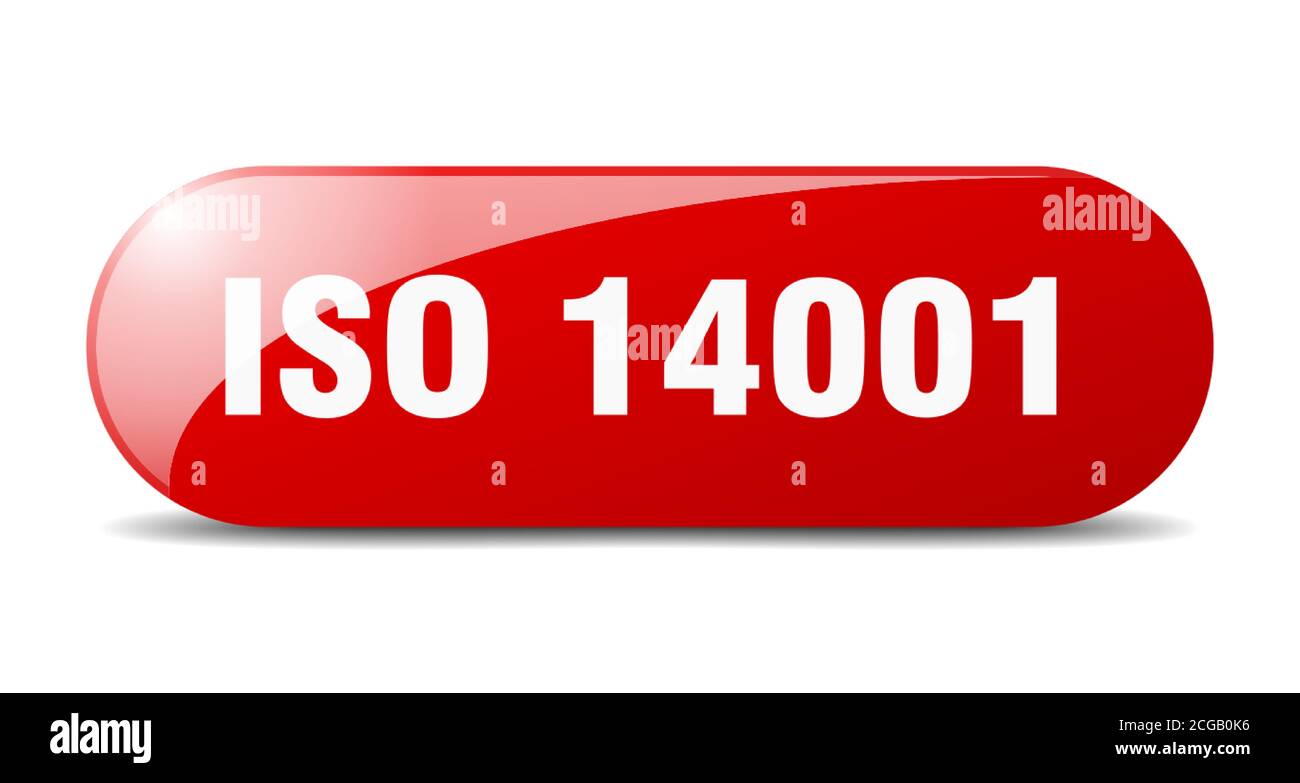 iso 14001 button. rounded glass sign. sticker. banner Stock Vector ...