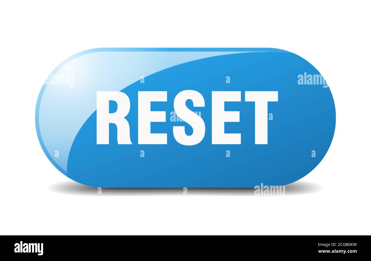 reset button. rounded glass sign. sticker. banner Stock Vector Image ...