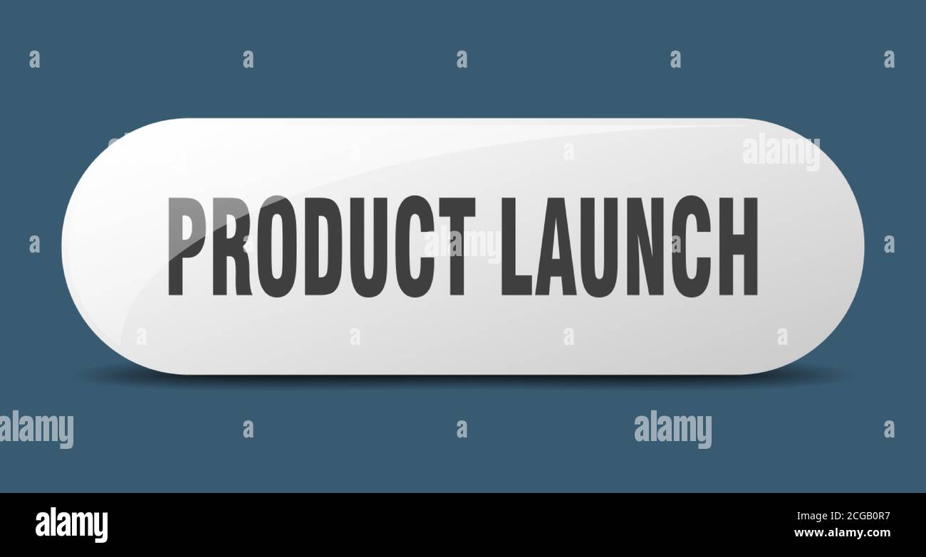 product launch button. rounded glass sign. sticker. banner Stock Vector ...