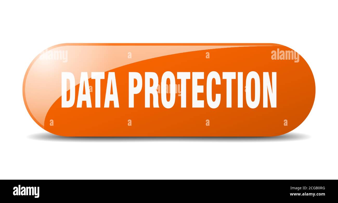 data protection button. rounded glass sign. sticker. banner Stock ...