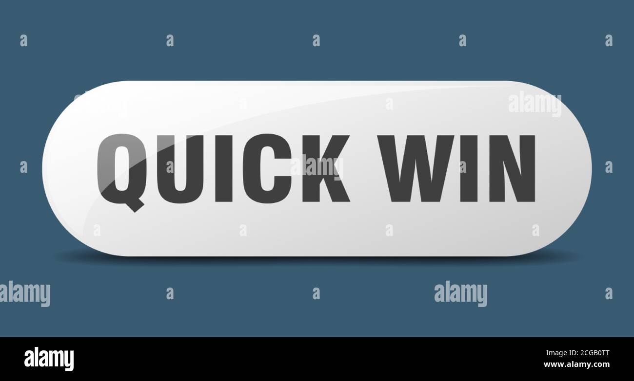 quick win button. rounded glass sign. sticker. banner Stock Vector ...