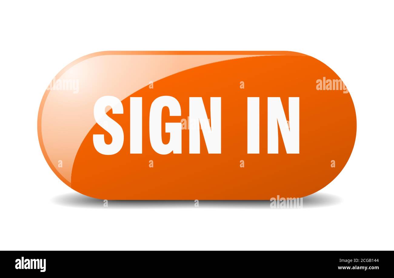 sign in button. rounded glass sign. sticker. banner Stock Vector Image ...