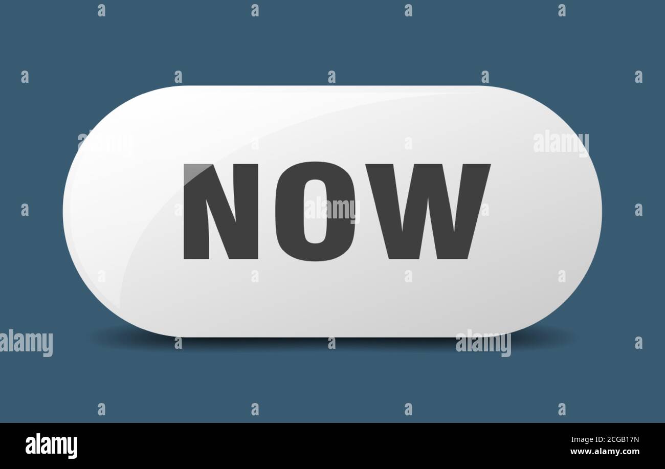 now button. rounded glass sign. sticker. banner Stock Vector Image ...