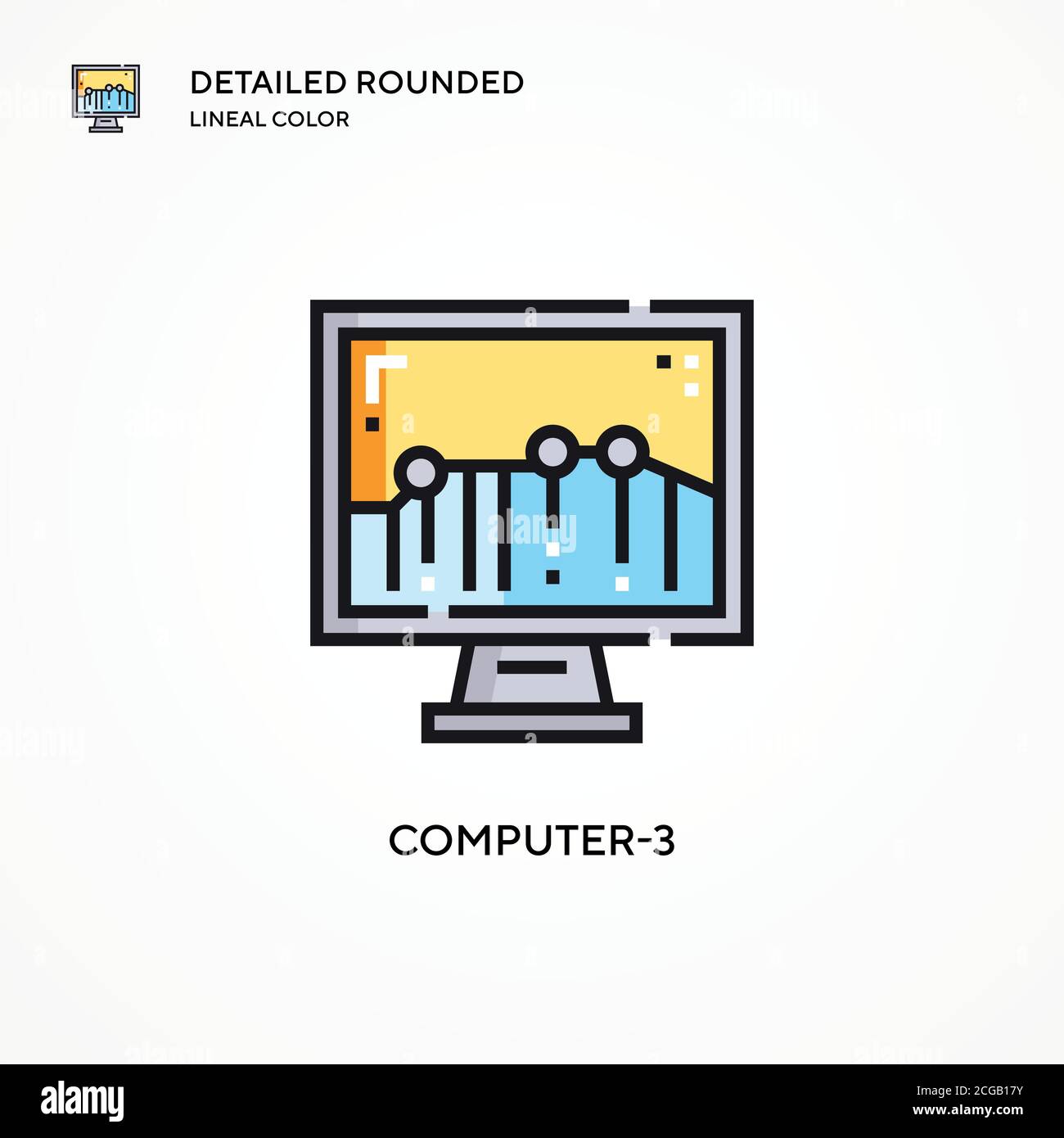 Computer-3 vector icon. Modern vector illustration concepts. Easy to ...