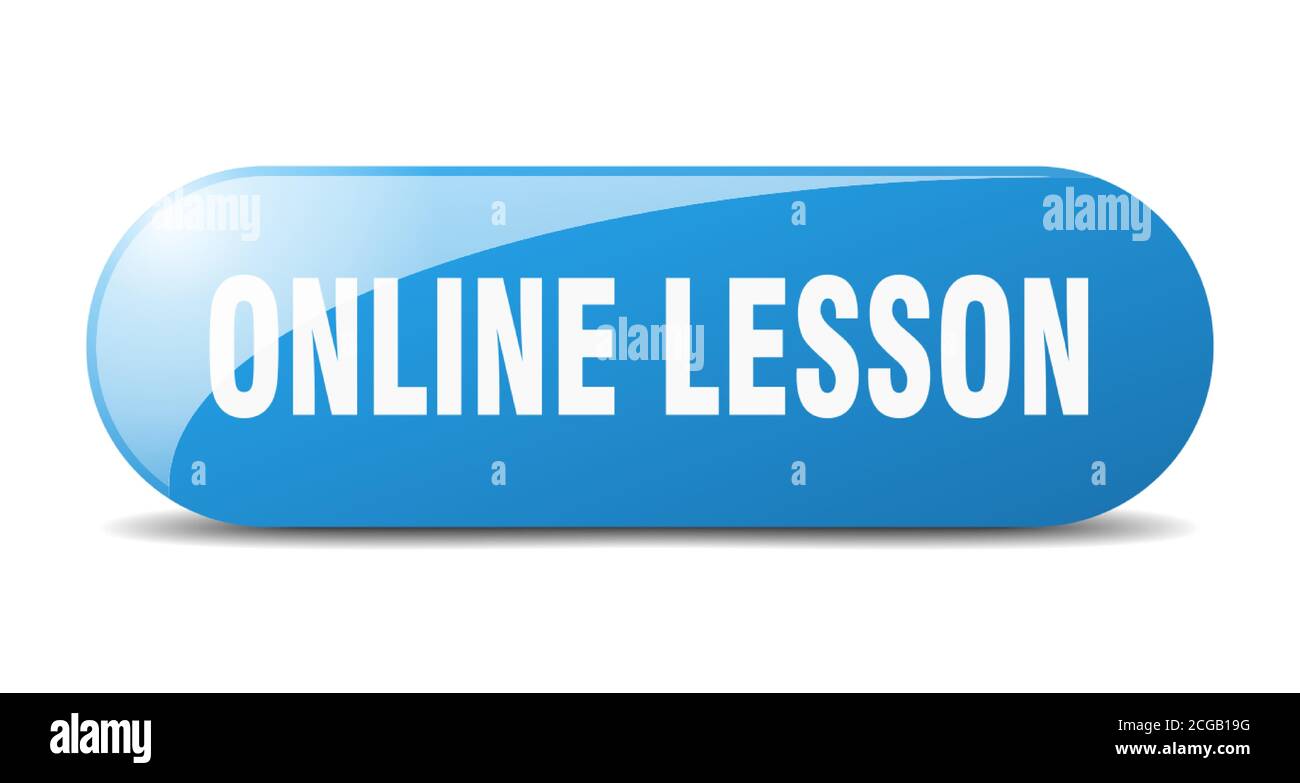 online lesson button. rounded glass sign. sticker. banner Stock Vector ...