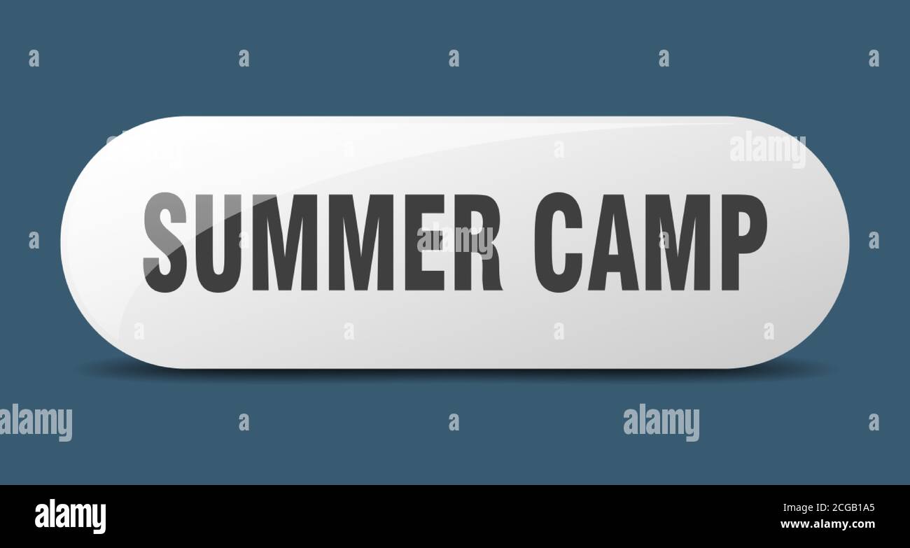 summer camp button. rounded glass sign. sticker. banner Stock Vector ...