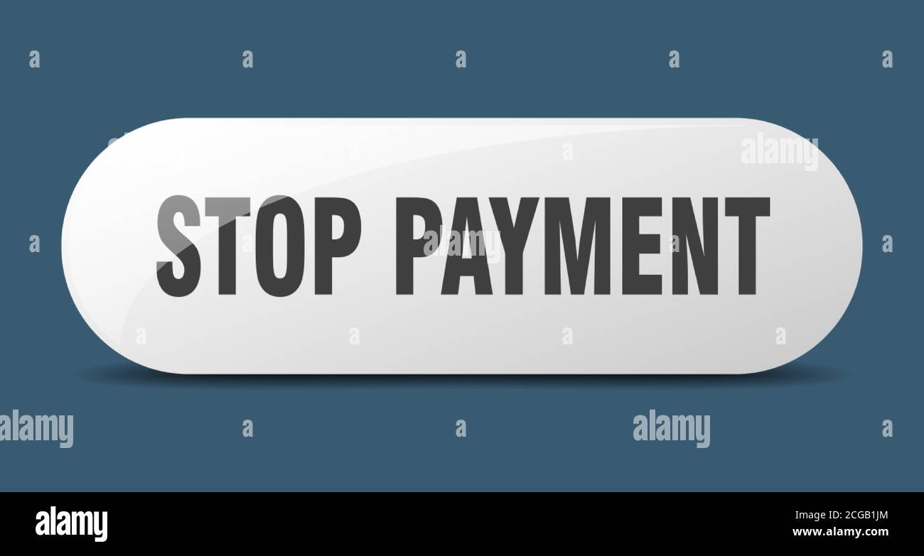 stop payment button. rounded glass sign. sticker. banner Stock Vector ...