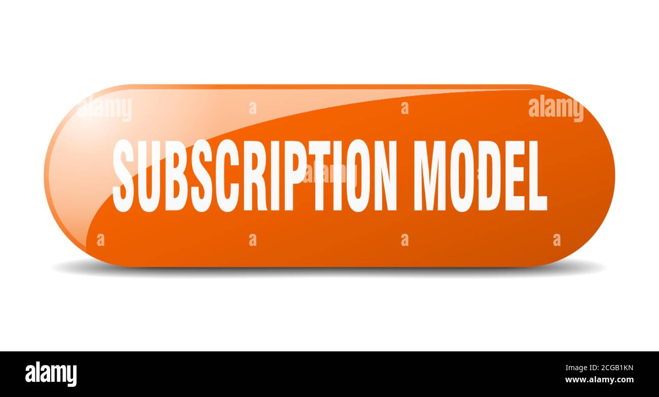 subscription model button. rounded glass sign. sticker. banner Stock ...