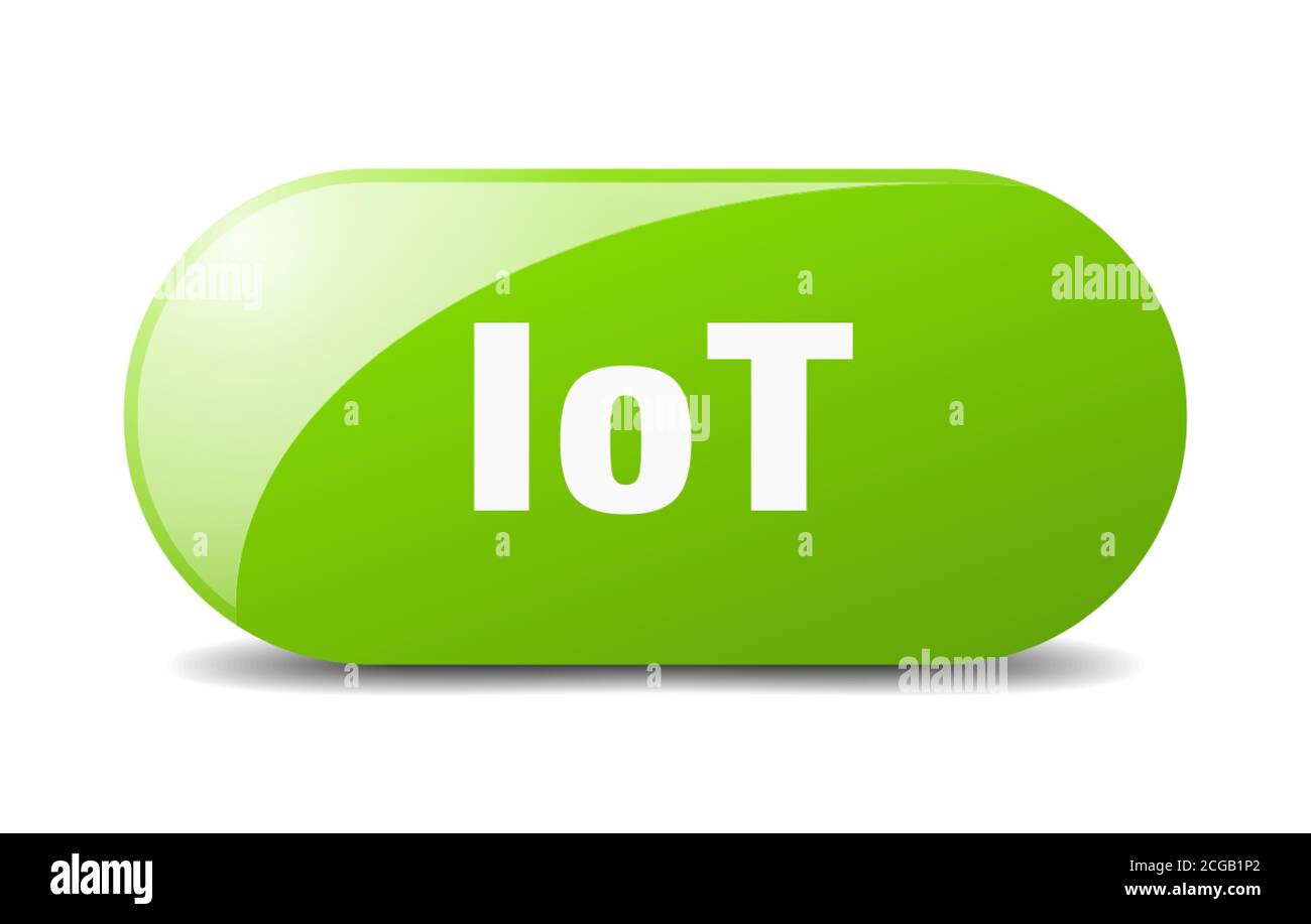 iot button. rounded glass sign. sticker. banner Stock Vector Image ...