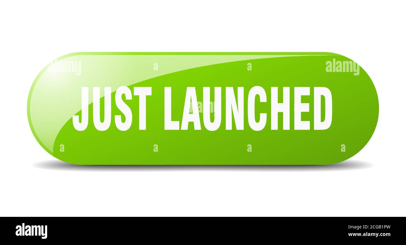 just launched button. rounded glass sign. sticker. banner Stock Vector ...