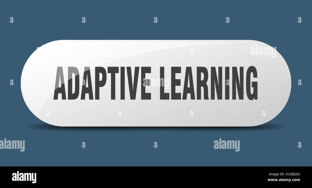 adaptive learning button. rounded glass sign. sticker. banner Stock ...