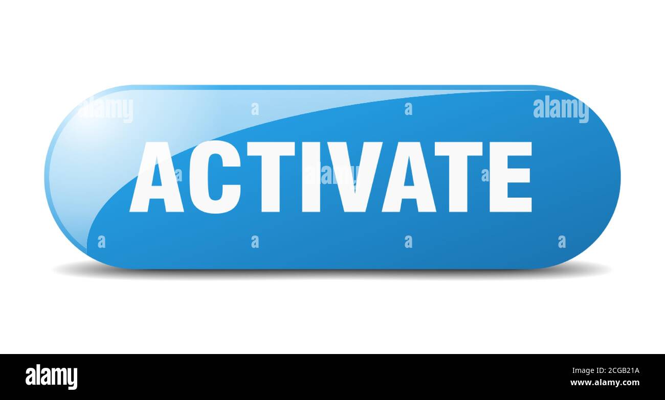 activate button. rounded glass sign. sticker. banner Stock Vector Image ...