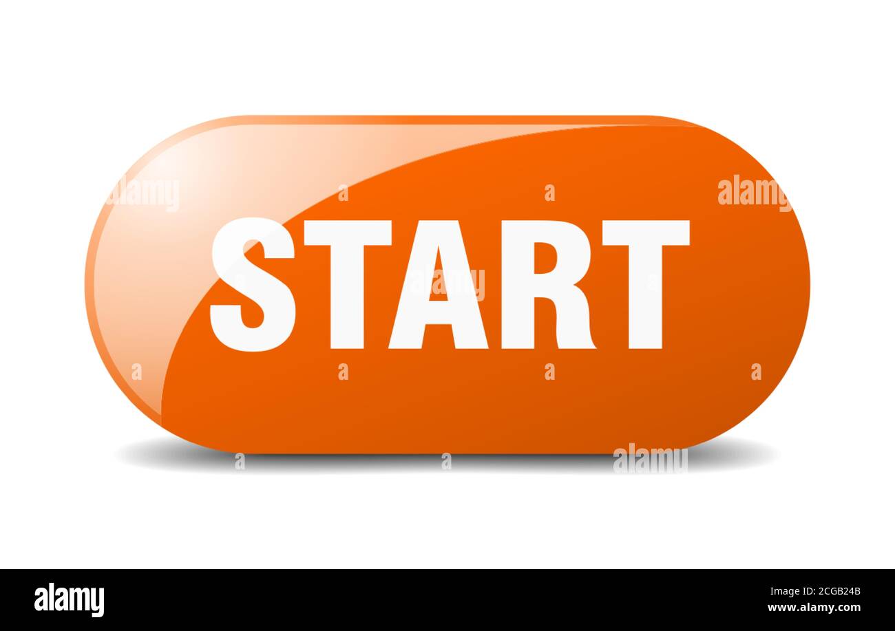 start button. rounded glass sign. sticker. banner Stock Vector Image & Art - Alamy