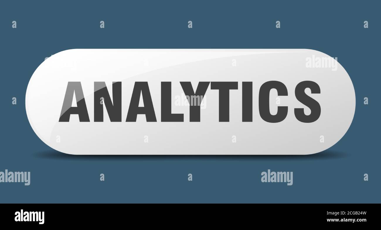analytics button. rounded glass sign. sticker. banner Stock Vector ...