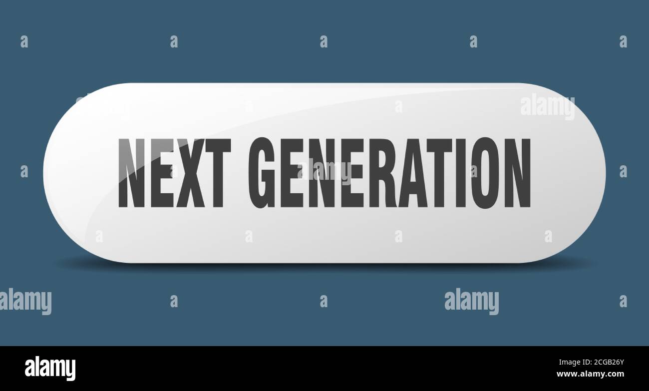 next generation button. rounded glass sign. sticker. banner Stock ...