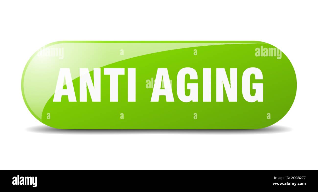 anti aging button. rounded glass sign. sticker. banner Stock Vector ...