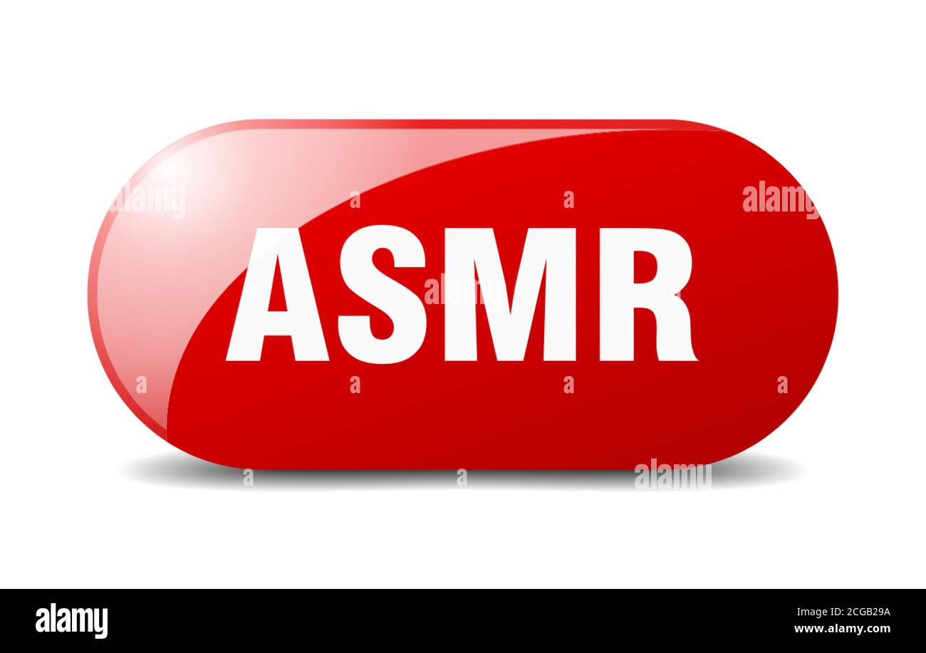 asmr button. rounded glass sign. sticker. banner Stock Vector Image ...