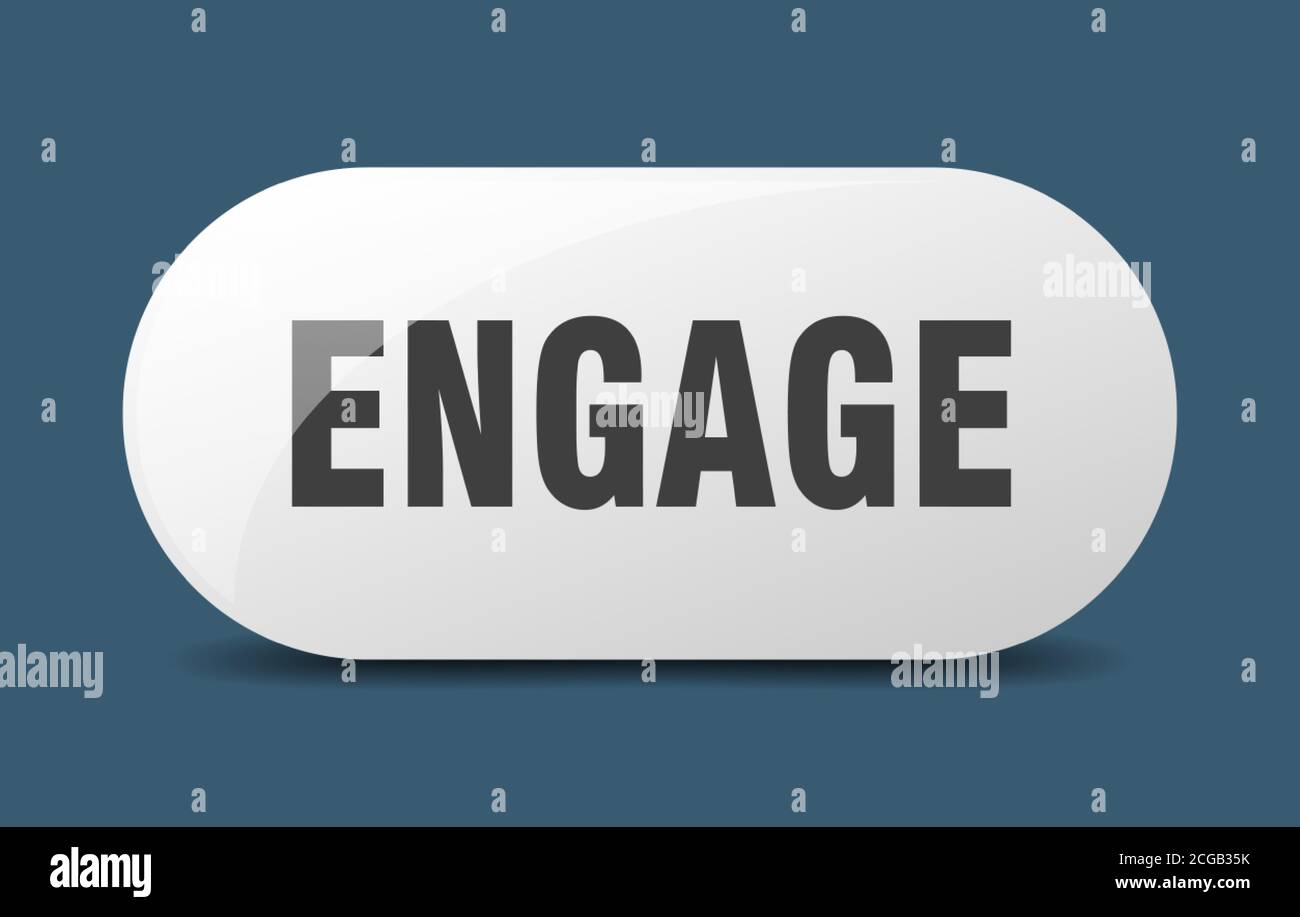 engage button. rounded glass sign. sticker. banner Stock Vector Image ...