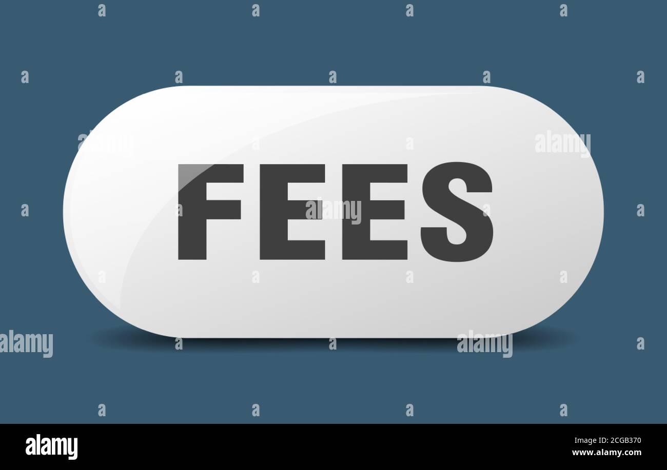 fees button. rounded glass sign. sticker. banner Stock Vector Image ...