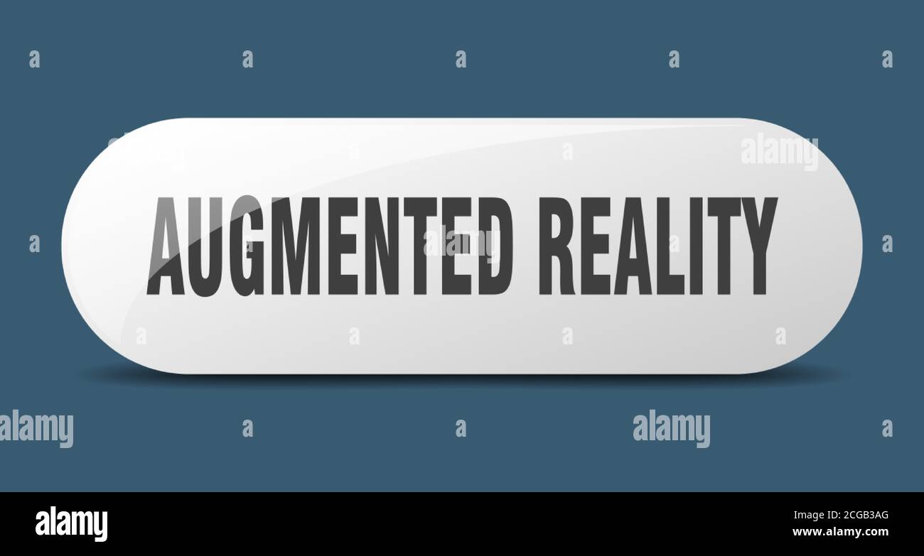 augmented reality button. rounded glass sign. sticker. banner Stock ...