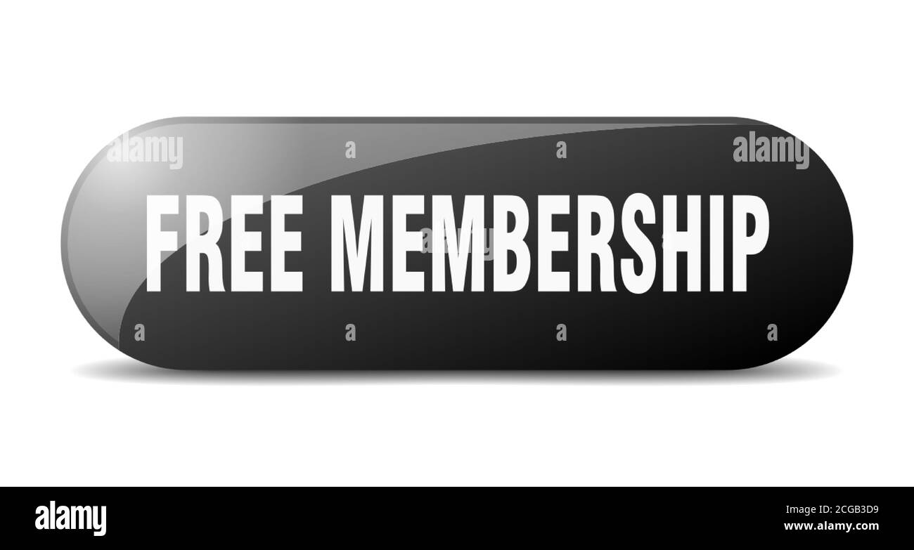 free membership button. rounded glass sign. sticker. banner Stock ...