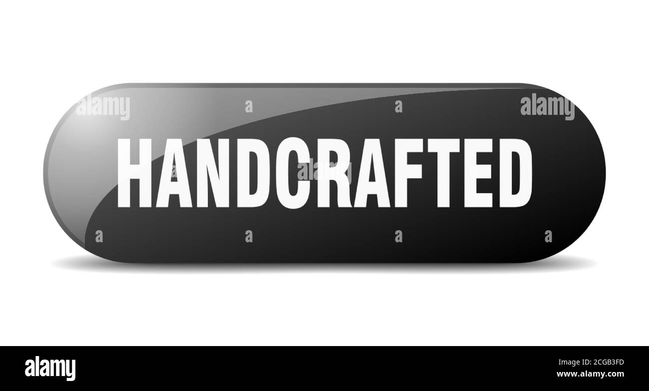 hand crafted button. rounded glass sign. sticker. banner Stock Vector ...
