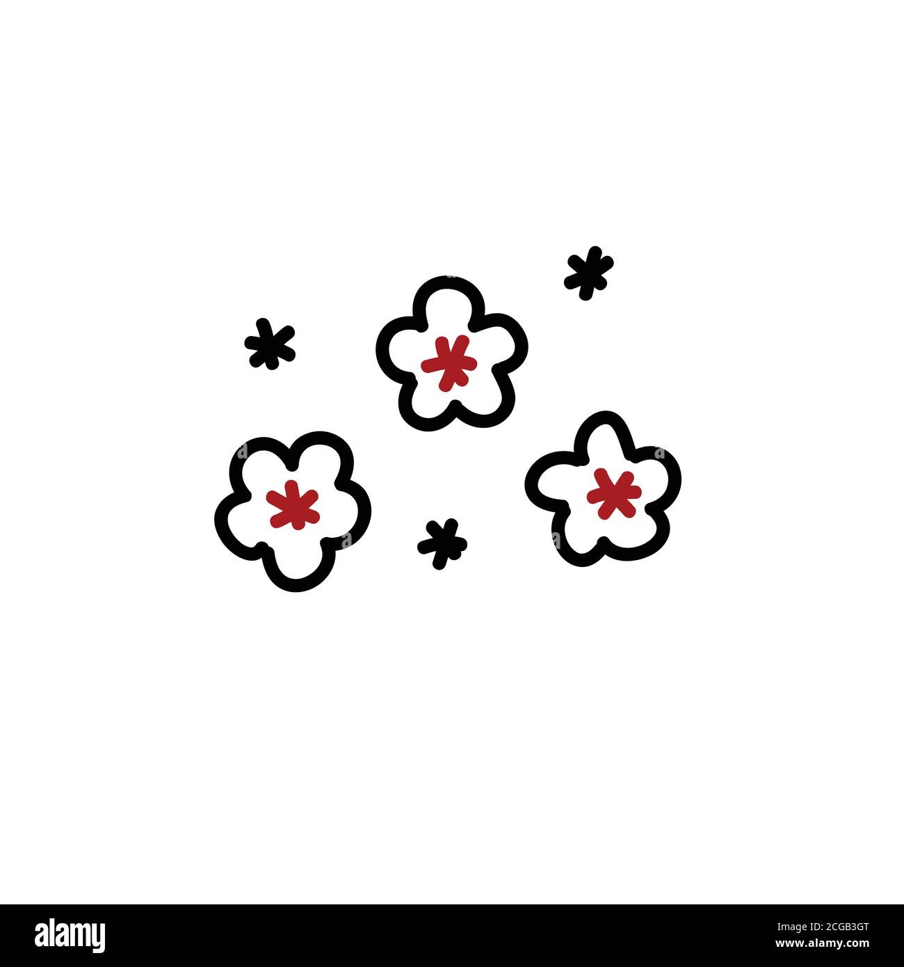 sakura flowers doodle icon, vector illustration Stock Vector Image ...