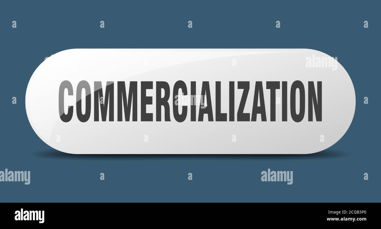 commercialization button. rounded glass sign. sticker. banner Stock ...