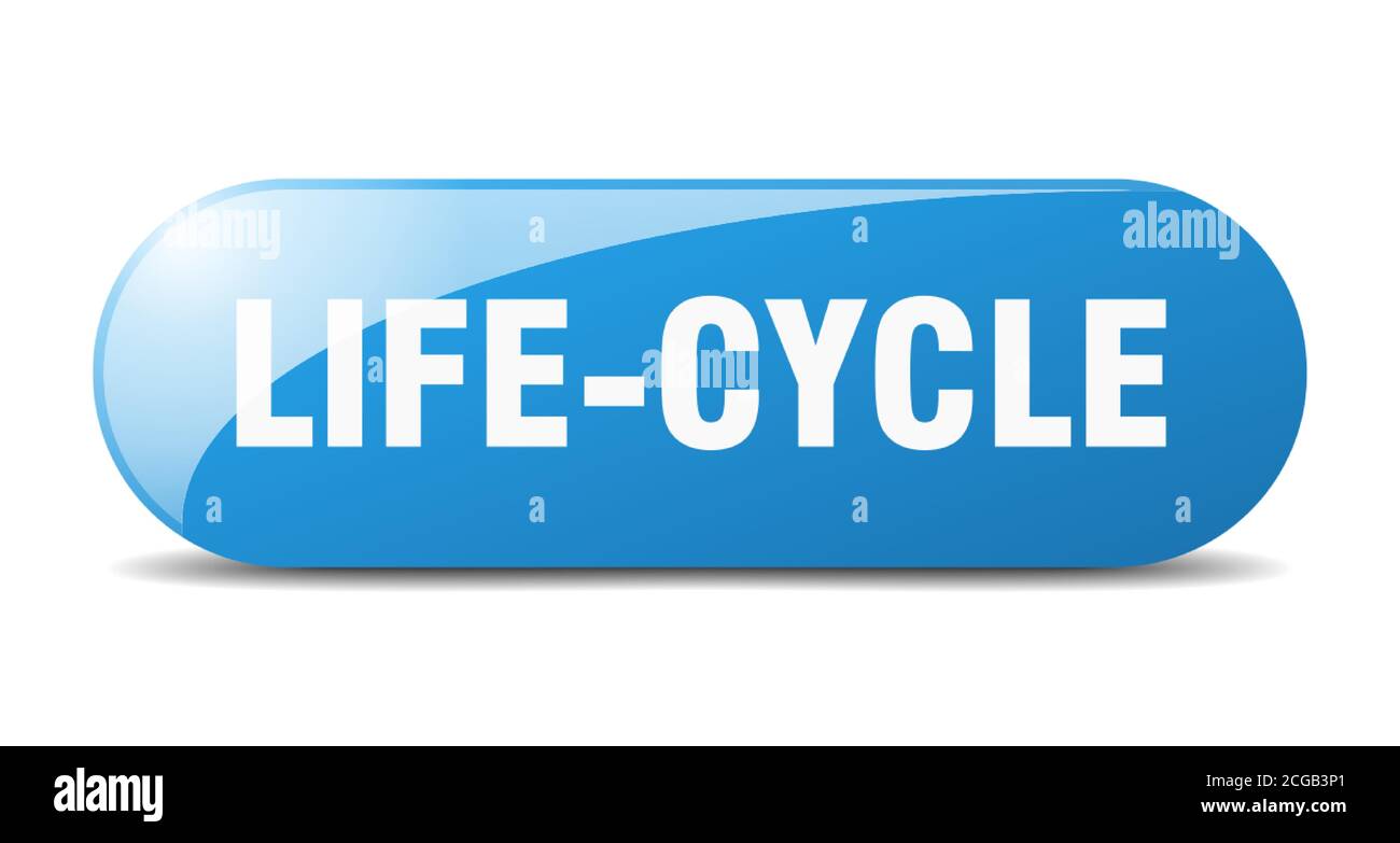 life-cycle button. rounded glass sign. sticker. banner Stock Vector ...