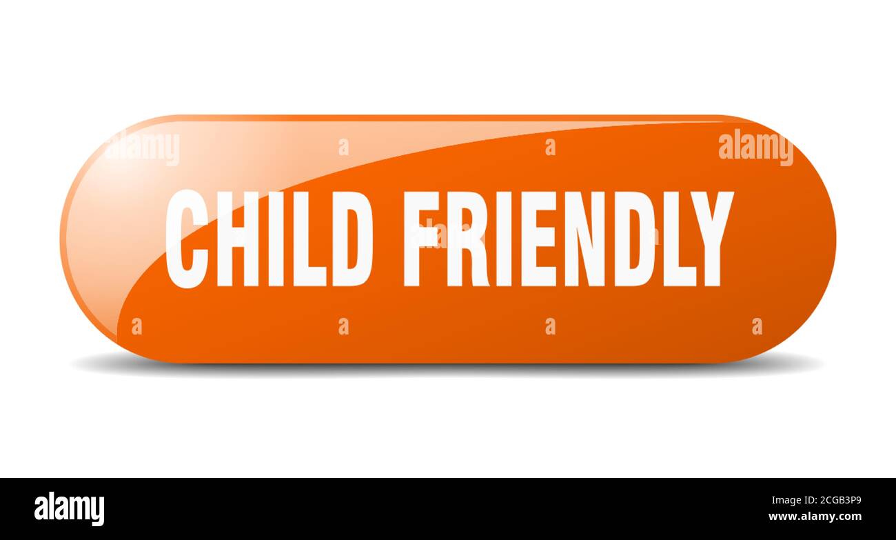 child friendly button. rounded glass sign. sticker. banner Stock Vector ...