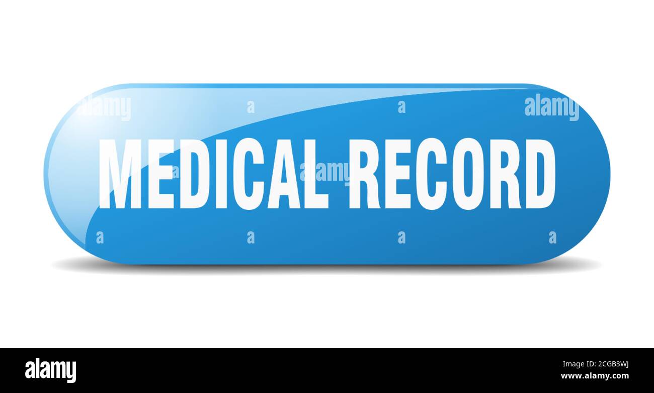 medical record button. rounded glass sign. sticker. banner Stock Vector ...