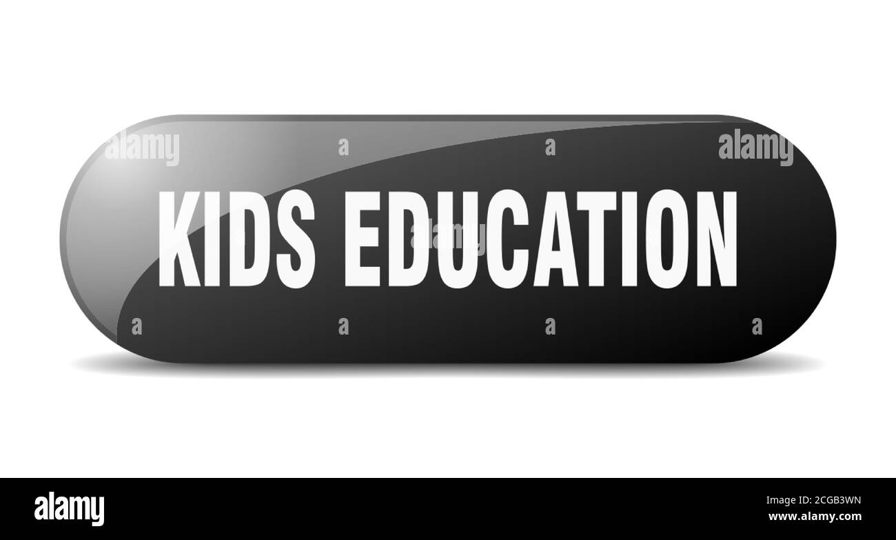 kids education button. rounded glass sign. sticker. banner Stock Vector ...