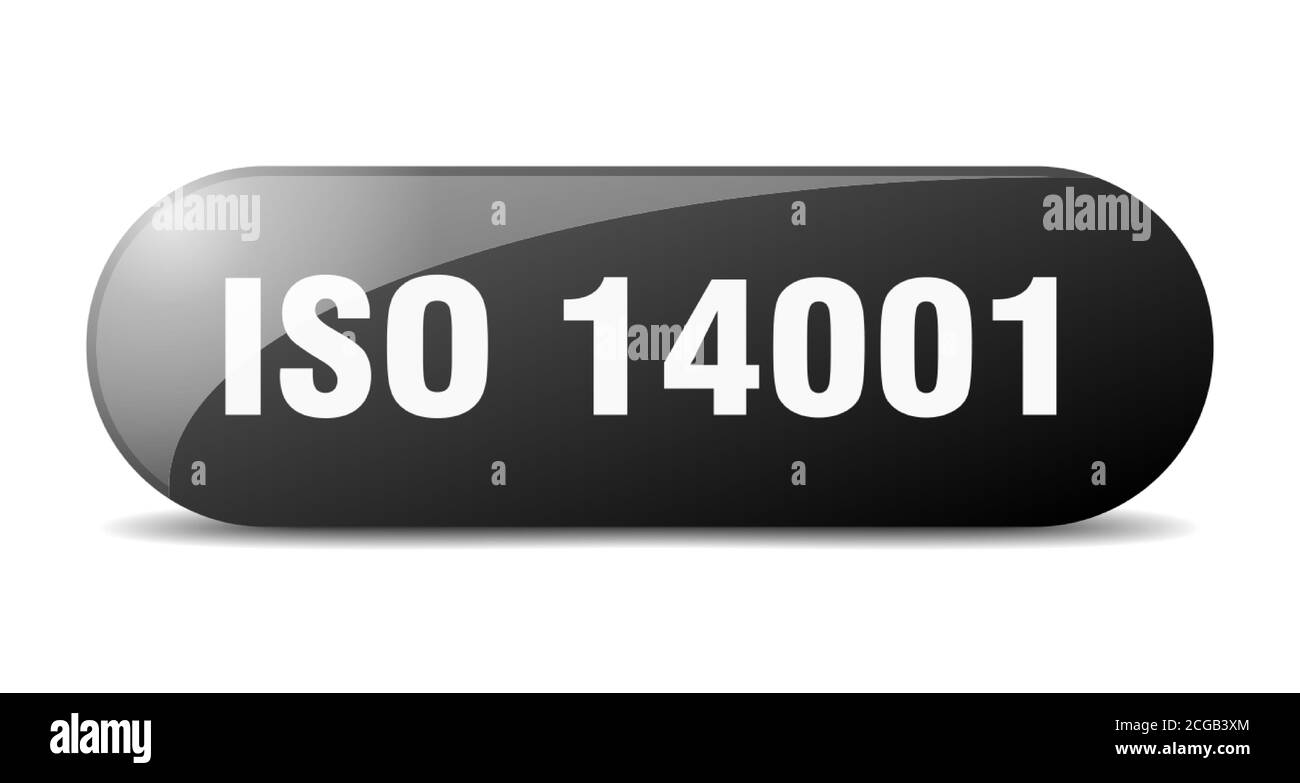 iso 14001 button. rounded glass sign. sticker. banner Stock Vector ...