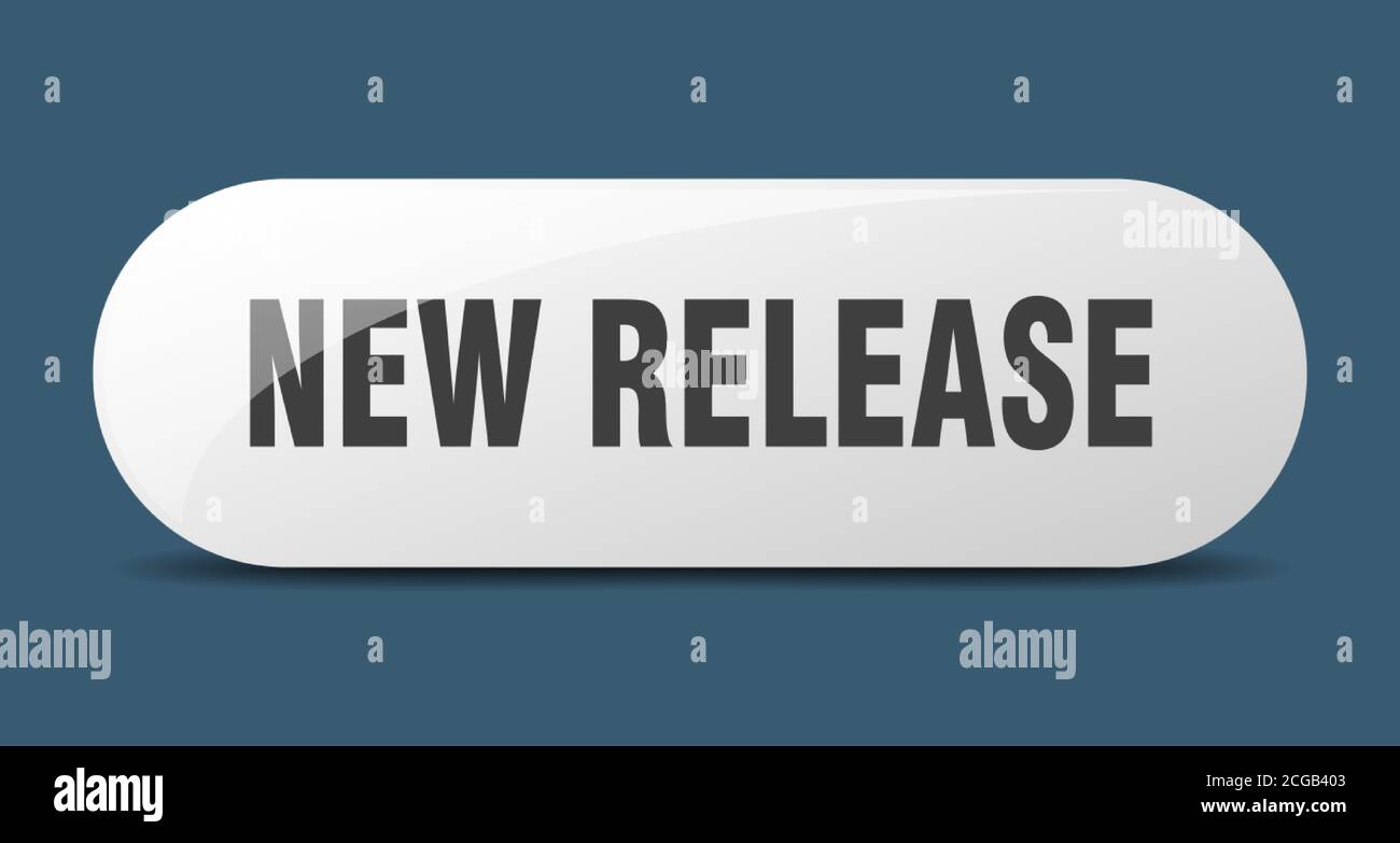 new release button. rounded glass sign. sticker. banner Stock Vector ...