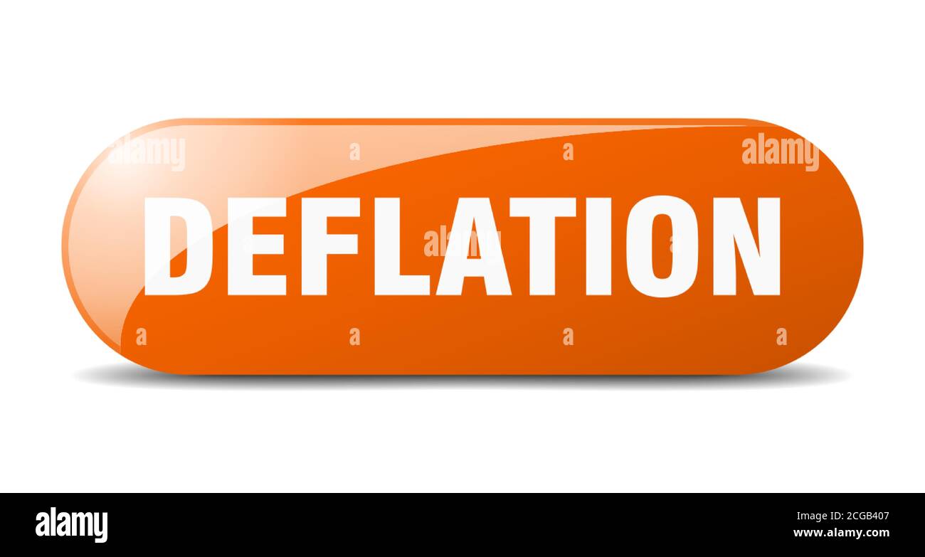deflation button. rounded glass sign. sticker. banner Stock Vector ...