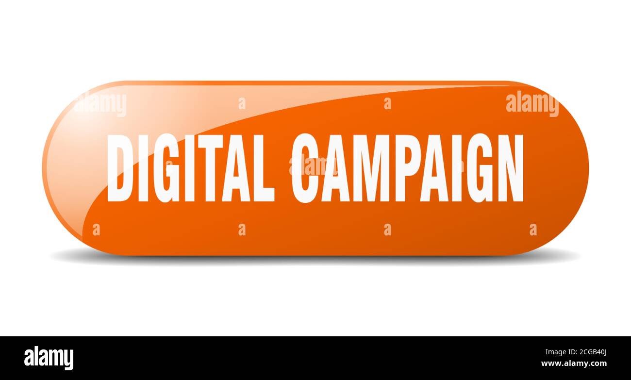 digital campaign button. rounded glass sign. sticker. banner Stock ...