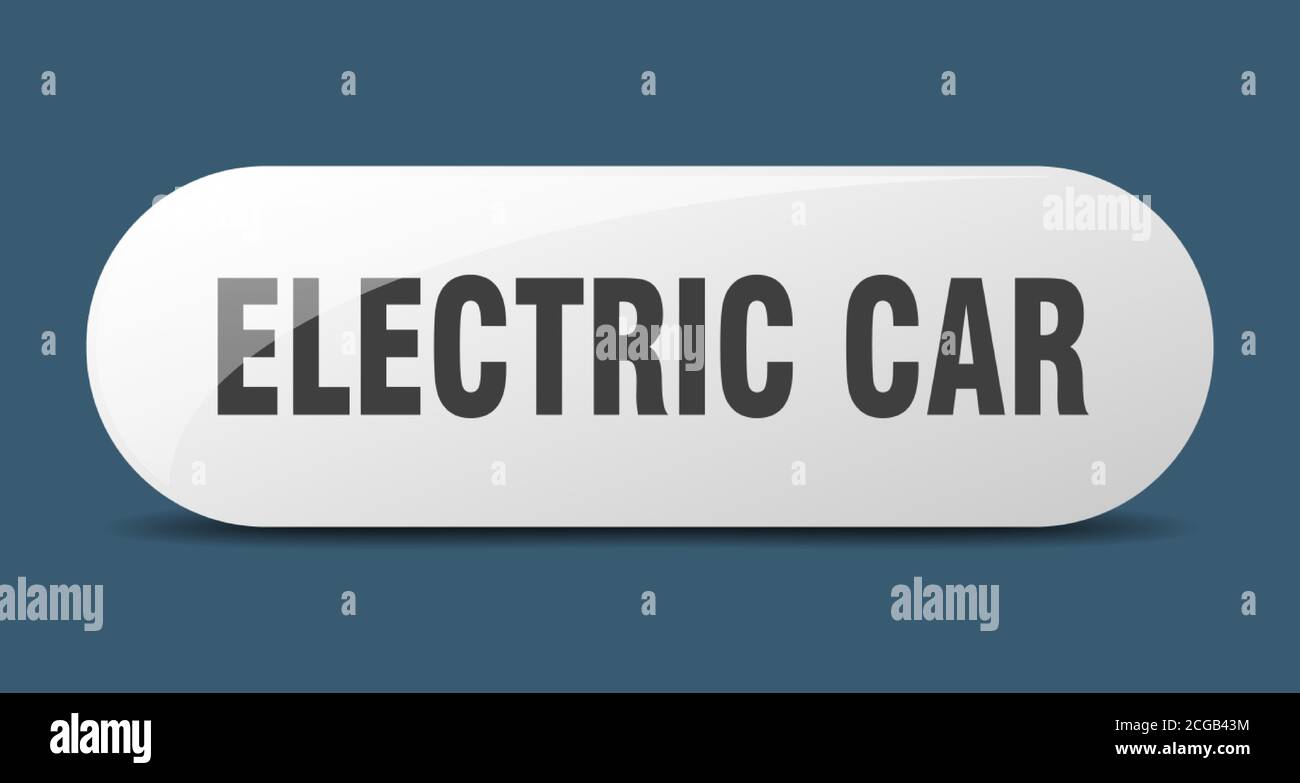 electric car button. rounded glass sign. sticker. banner Stock Vector ...