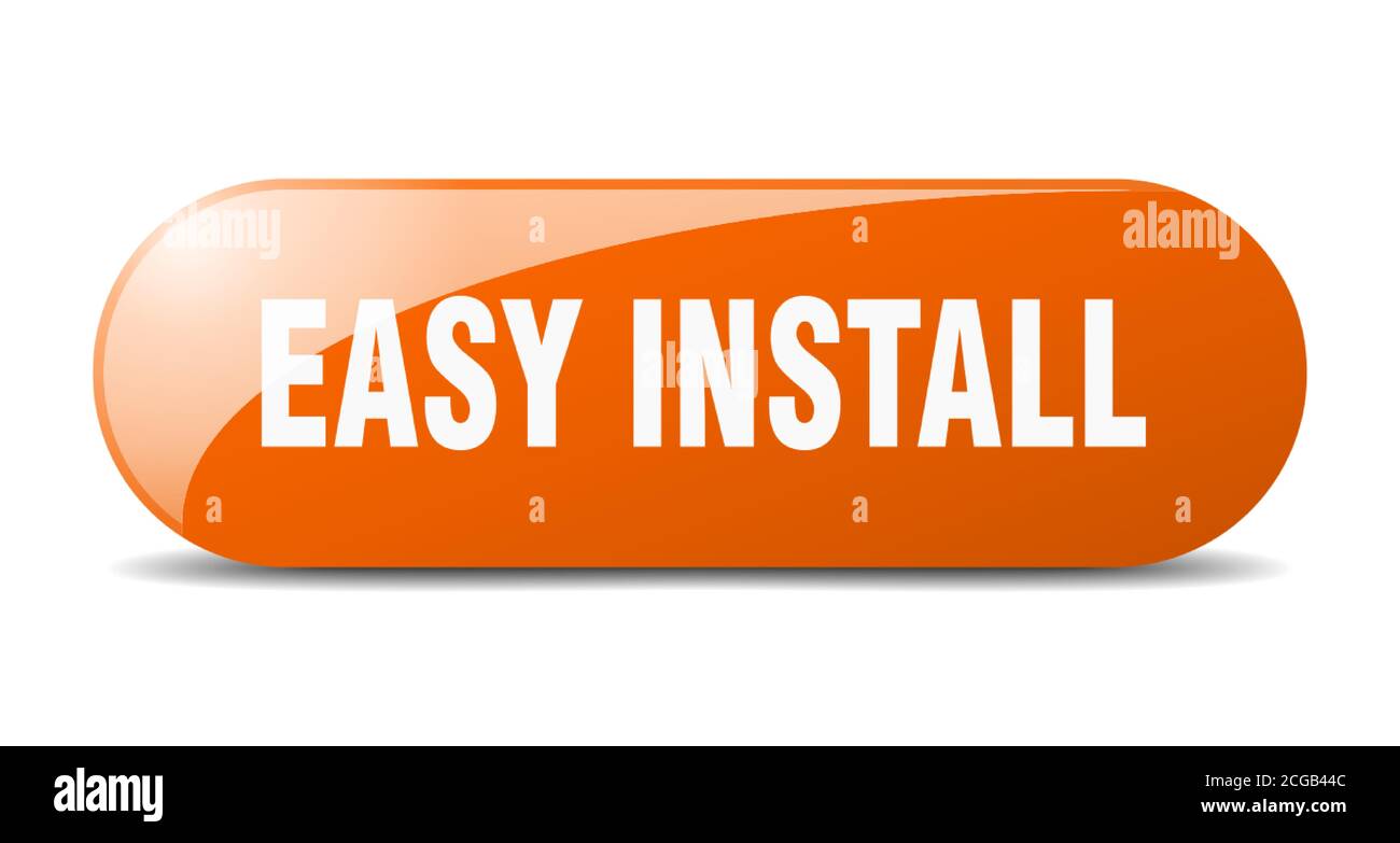 easy install button. rounded glass sign. sticker. banner Stock Vector ...
