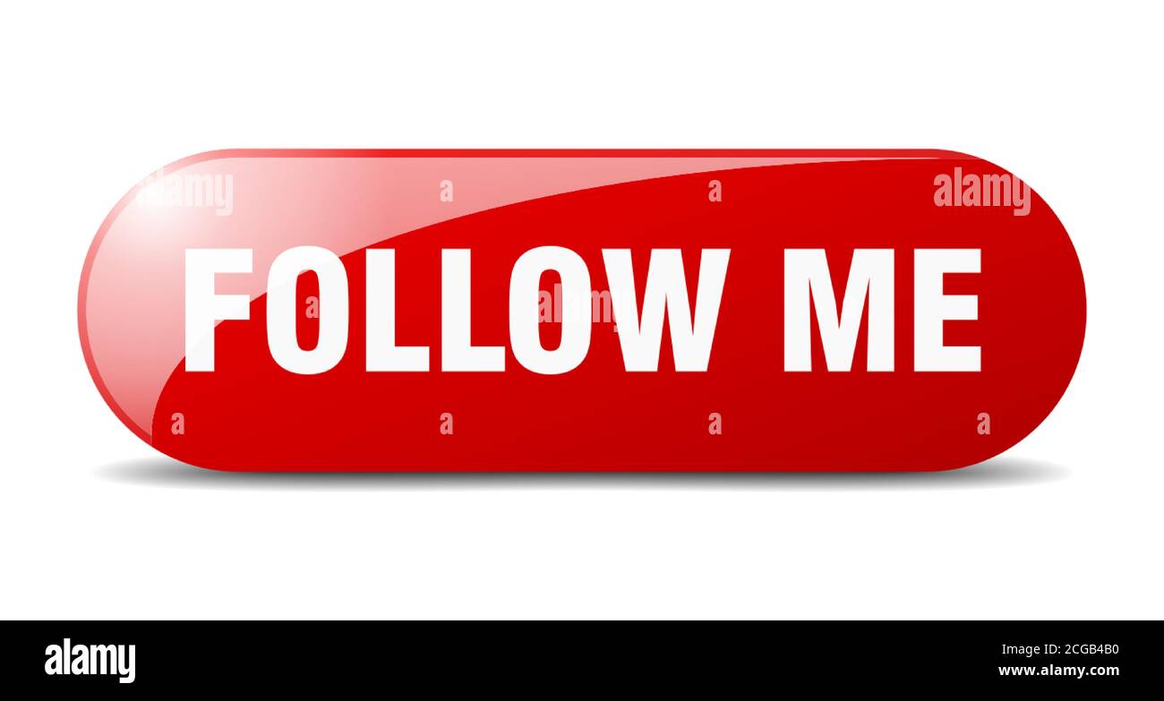follow me button. rounded glass sign. sticker. banner Stock Vector ...