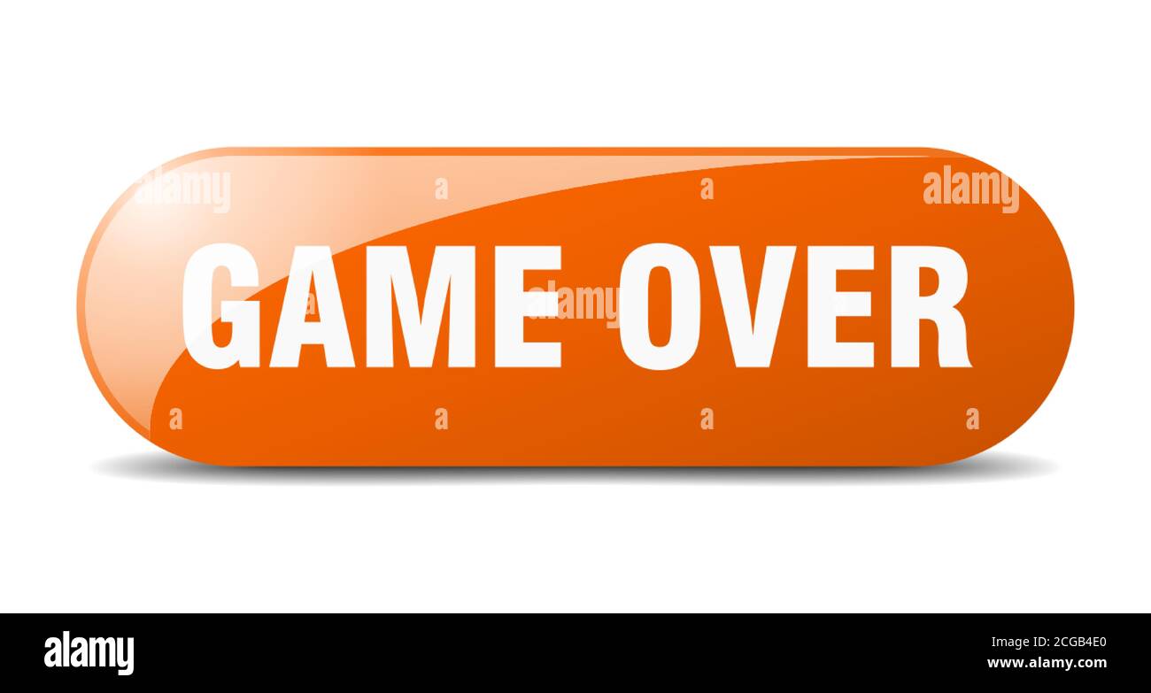 game over button. rounded glass sign. sticker. banner Stock Vector ...