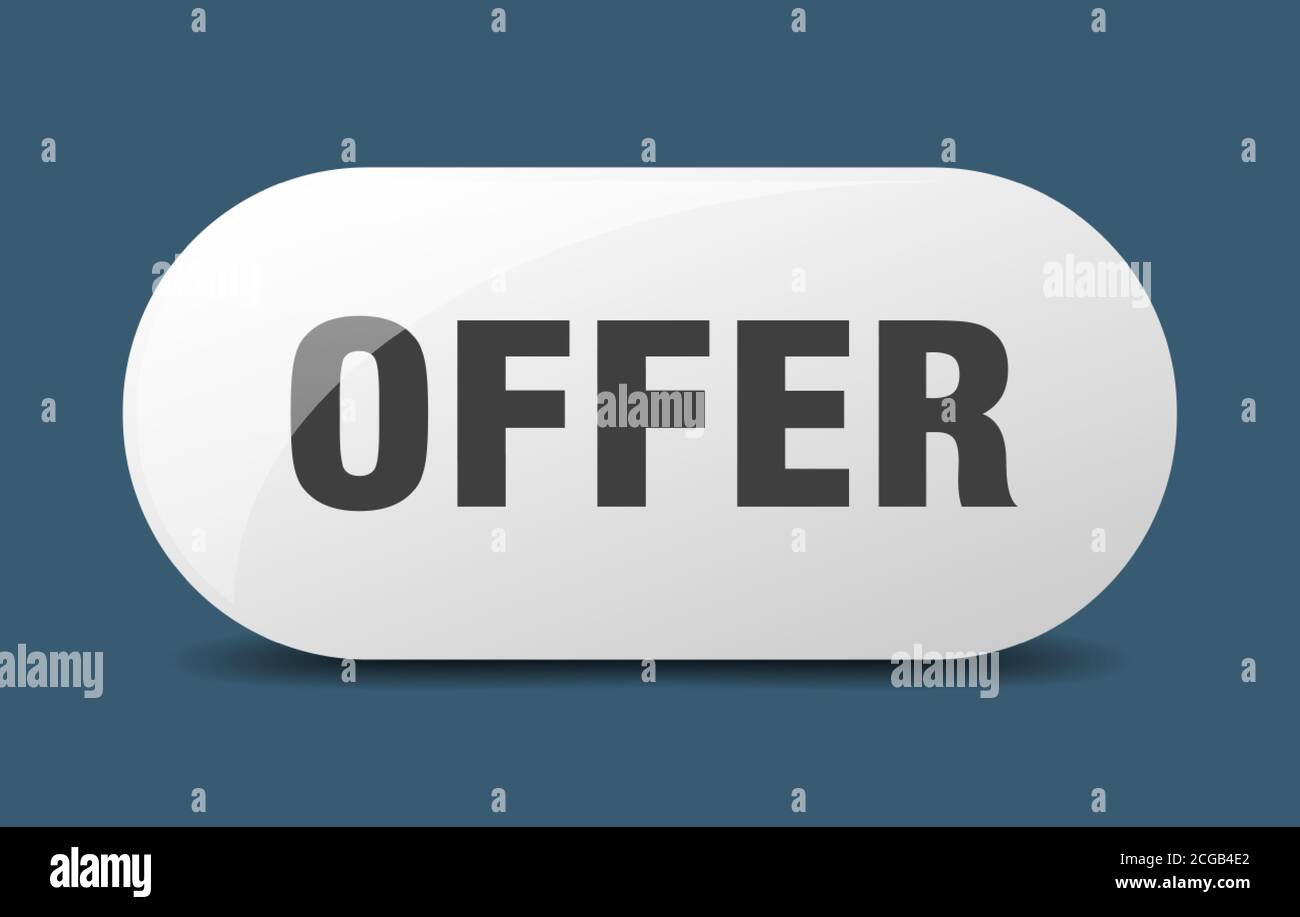 offer button. rounded glass sign. sticker. banner Stock Vector Image ...