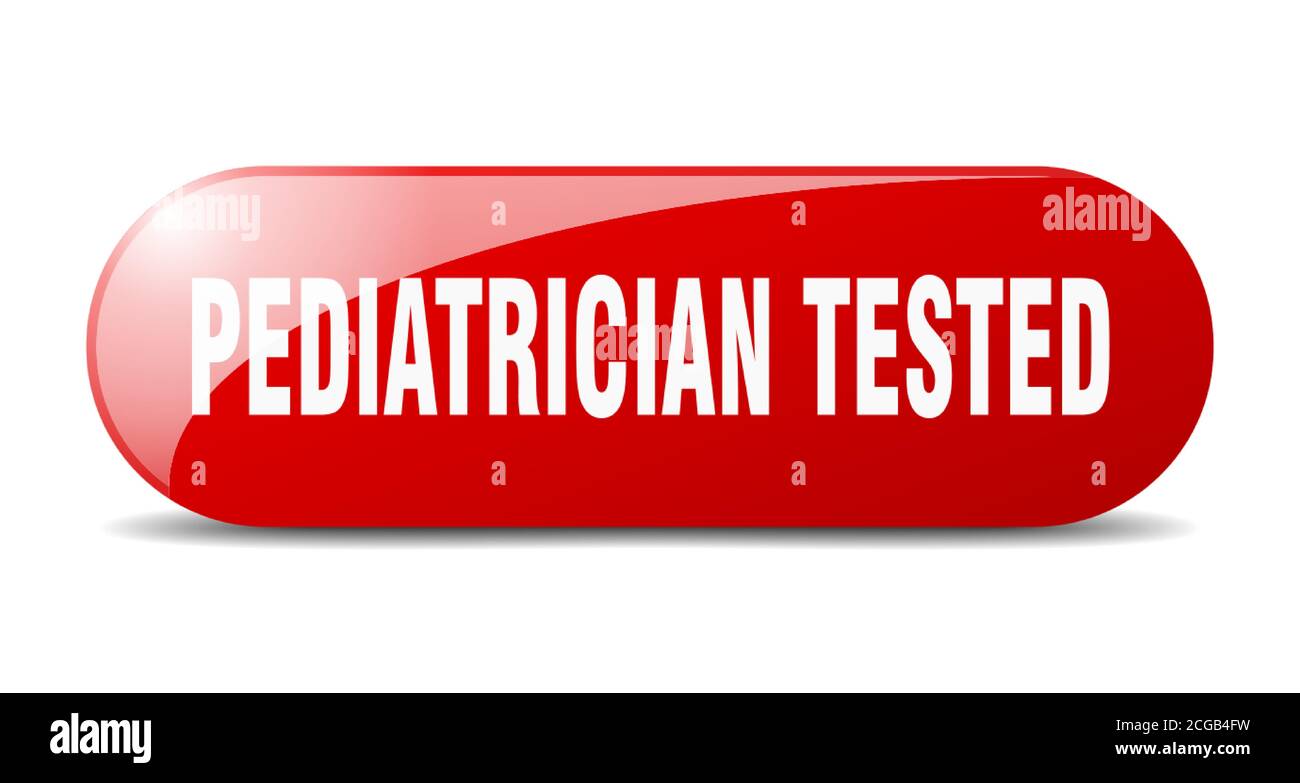 pediatrician tested button. rounded glass sign. sticker. banner Stock ...