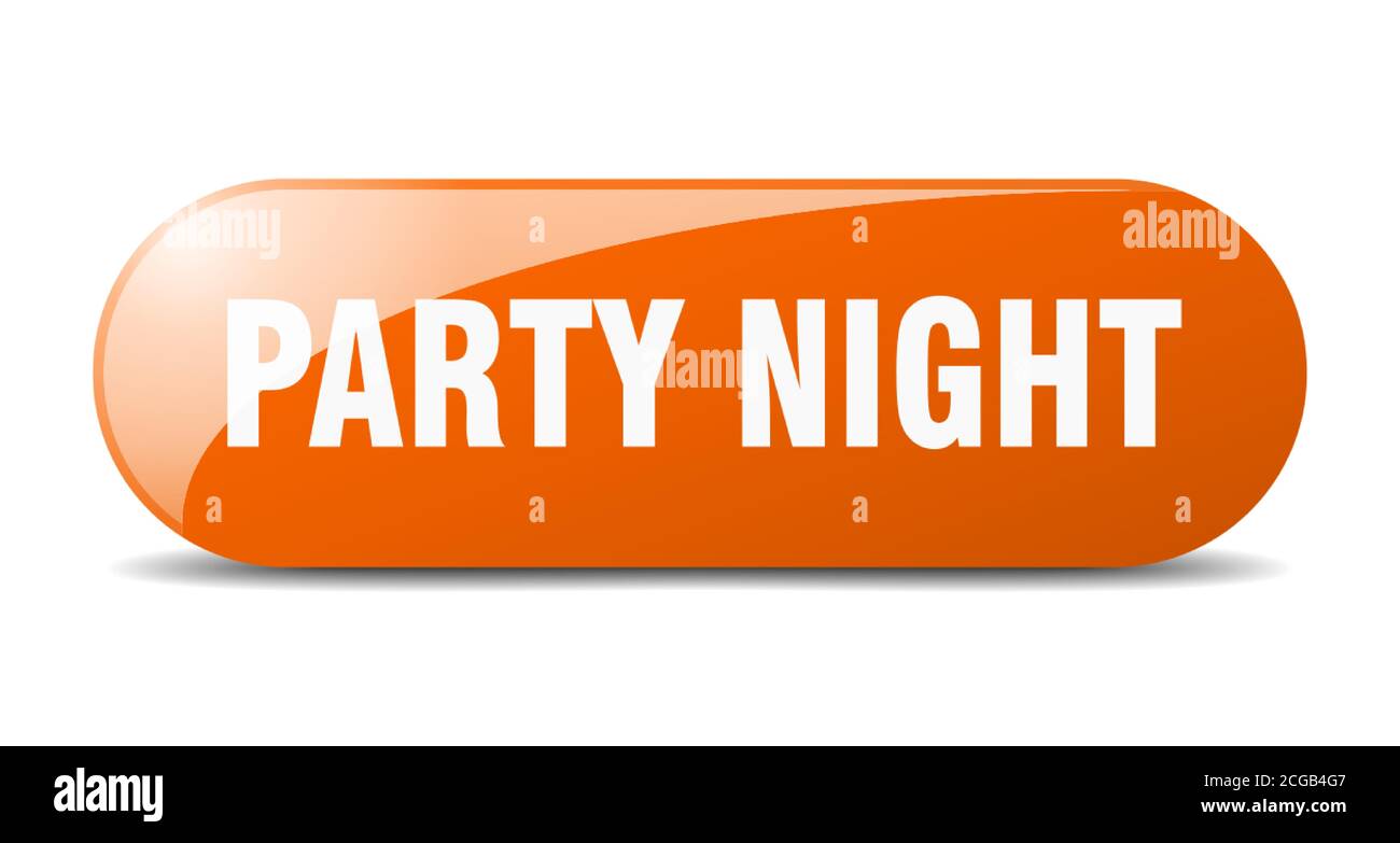 party night button. rounded glass sign. sticker. banner Stock Vector ...