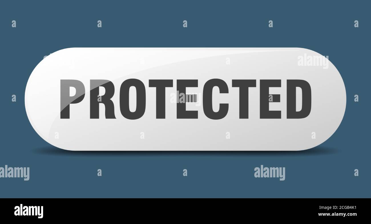 protected button. rounded glass sign. sticker. banner Stock Vector ...