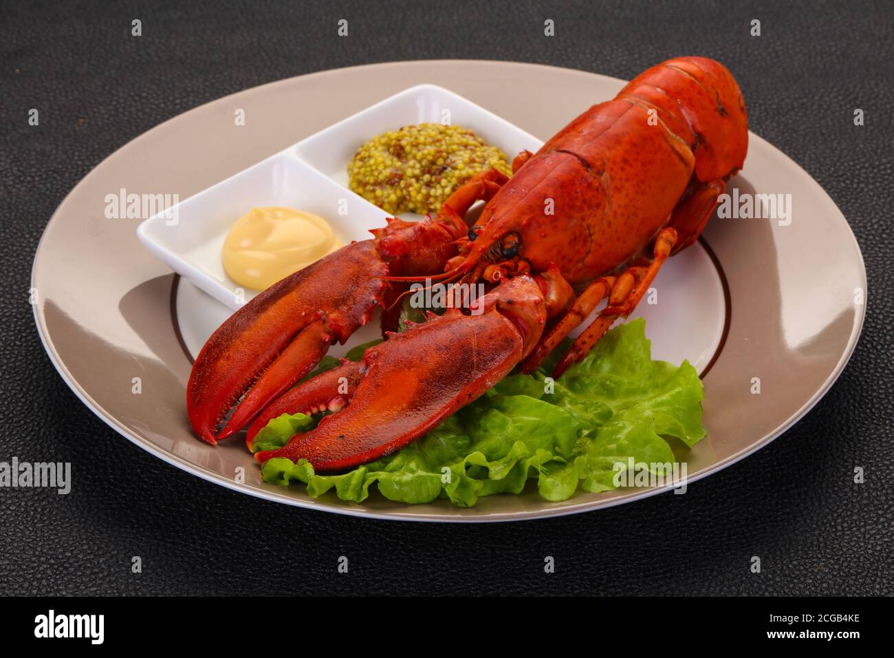 Luxury Lobster with sauces - ready for eat Stock Photo - Alamy